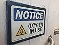 Amazon.com : OSHA Notice Signs - Oxygen in Use Sign with Symbol ...