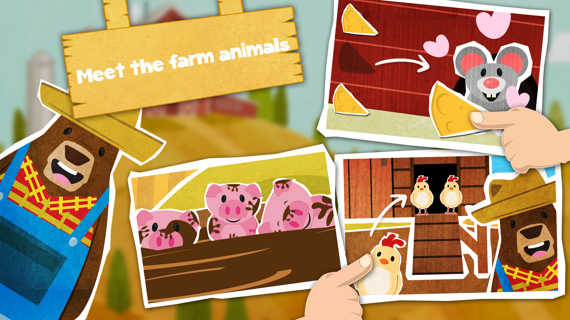 Mr. Bear Farm Animals - Game for Kids, Have fun on the Farm with Mr ...