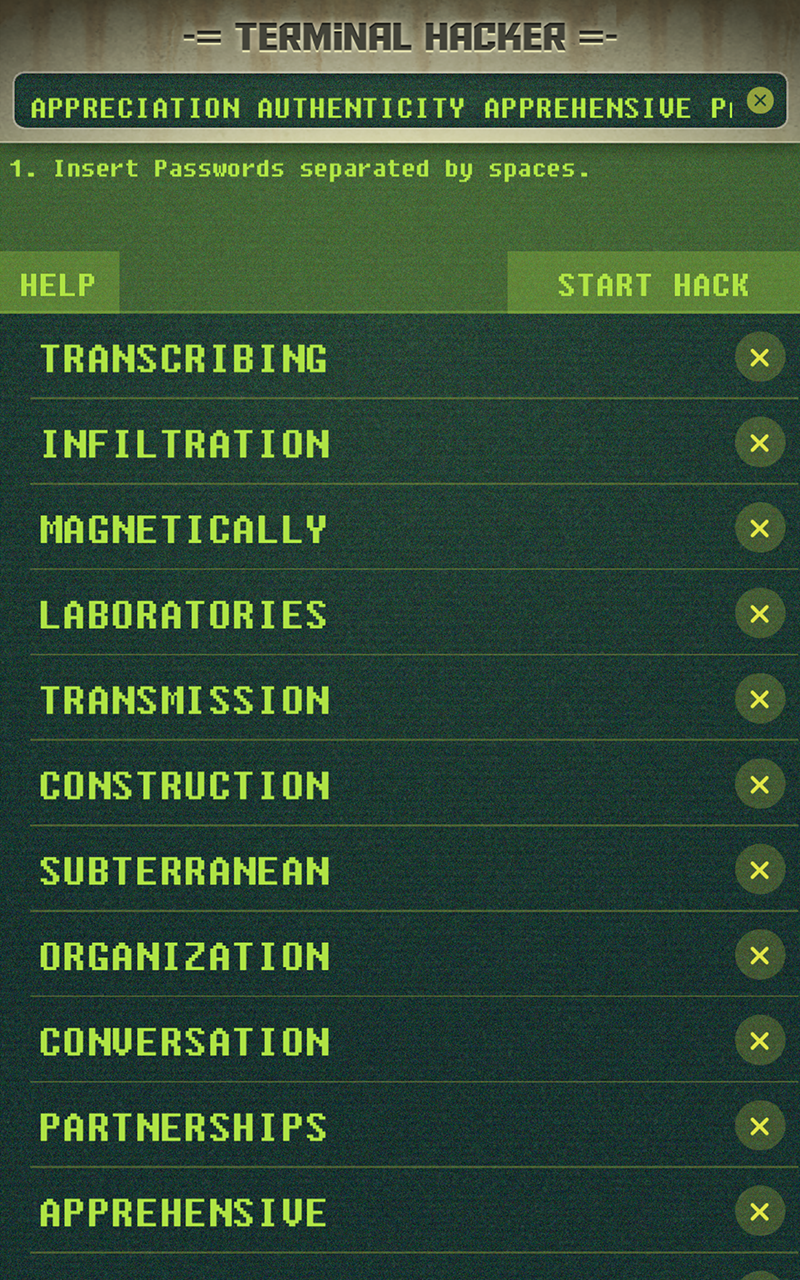 Terminal Hacker for Fallout 4:Amazon.de:Appstore for Android