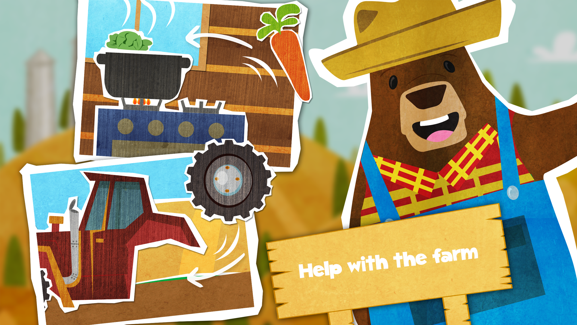 Mr. Bear Farm Animals - Game for Kids, Have fun on the Farm with Mr ...