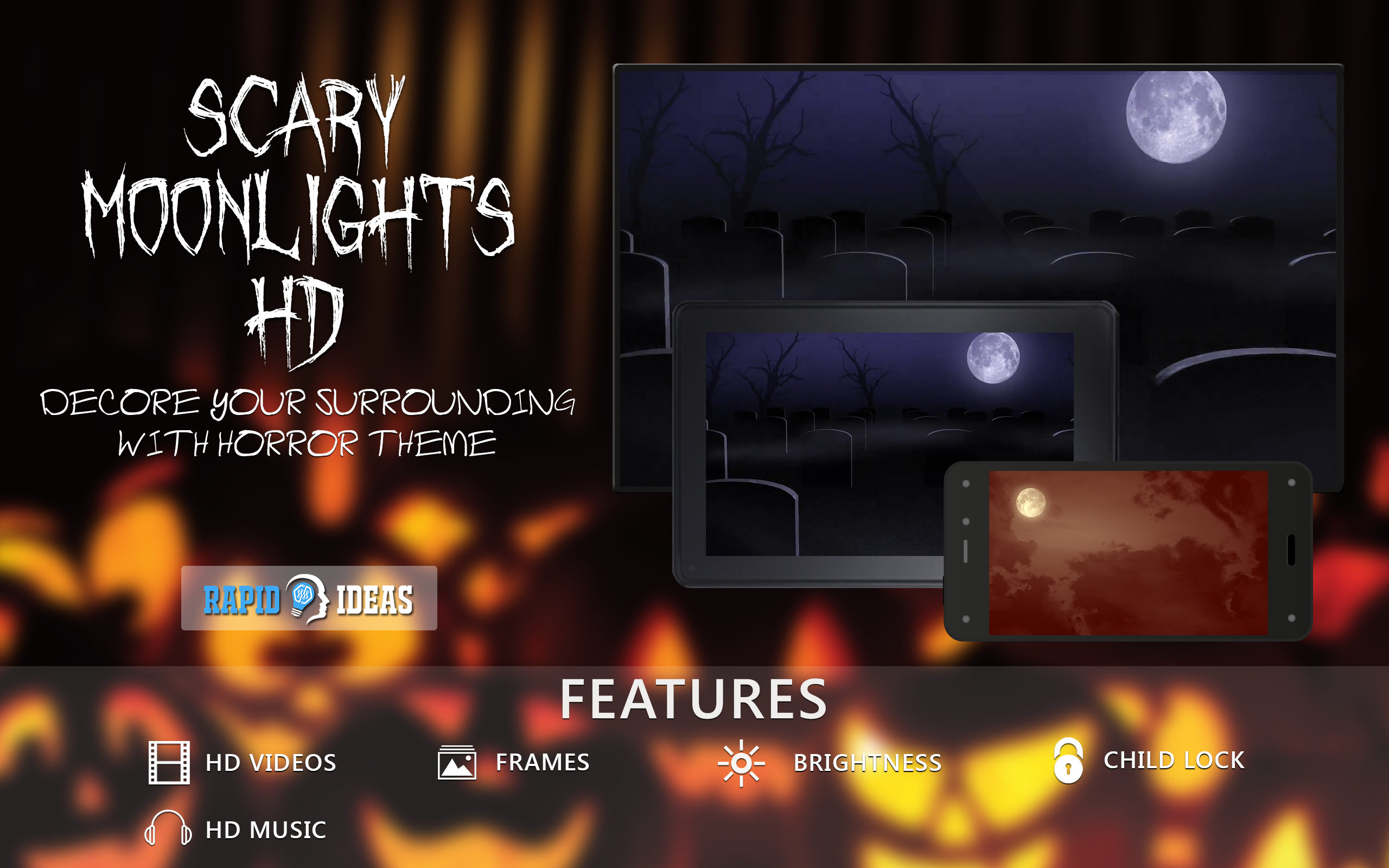 FREE Scary Moon Lights HD - Decorate your room with Creepy Scenery on ...