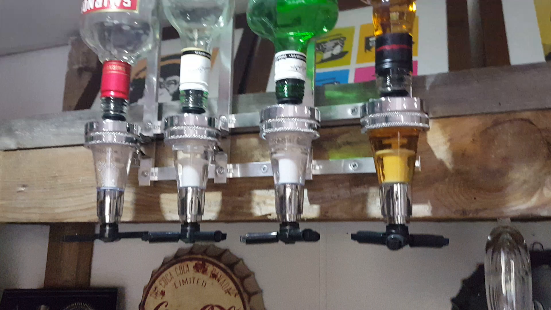 Excelvan Bar Butler 4 Bottle Optic Drink Dispenser Stand Wall Bracket ...