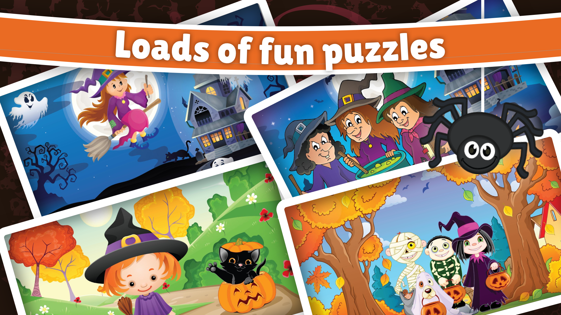 Halloween Puzzles for kids - fun & happy jigsaw game for preschool ...