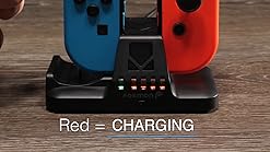 Amazon.com: Fosmon Joy Con and Pro Controller Charging Dock, 2-in-1 ...