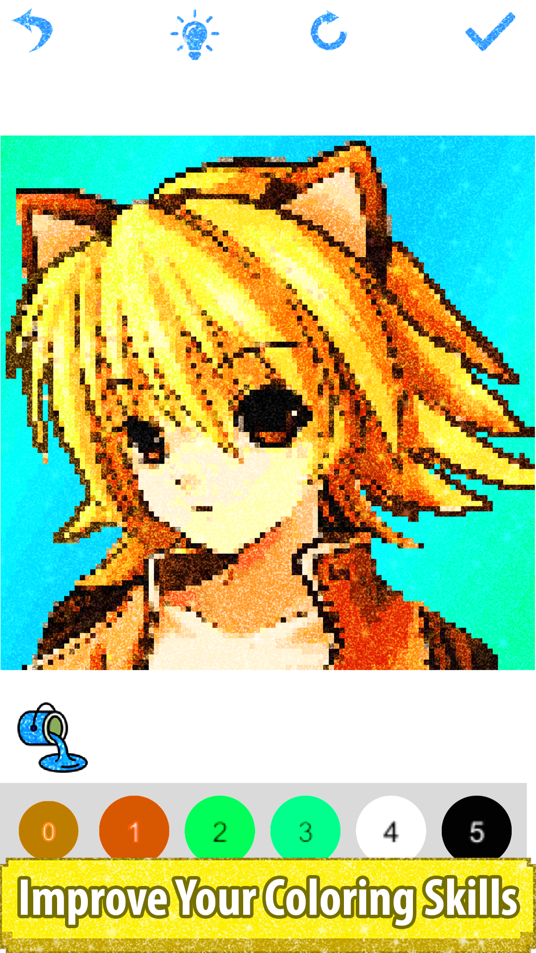 Amazon.com: Anime Glitter Color By Number - Pixel Art Sandbox Coloring ...