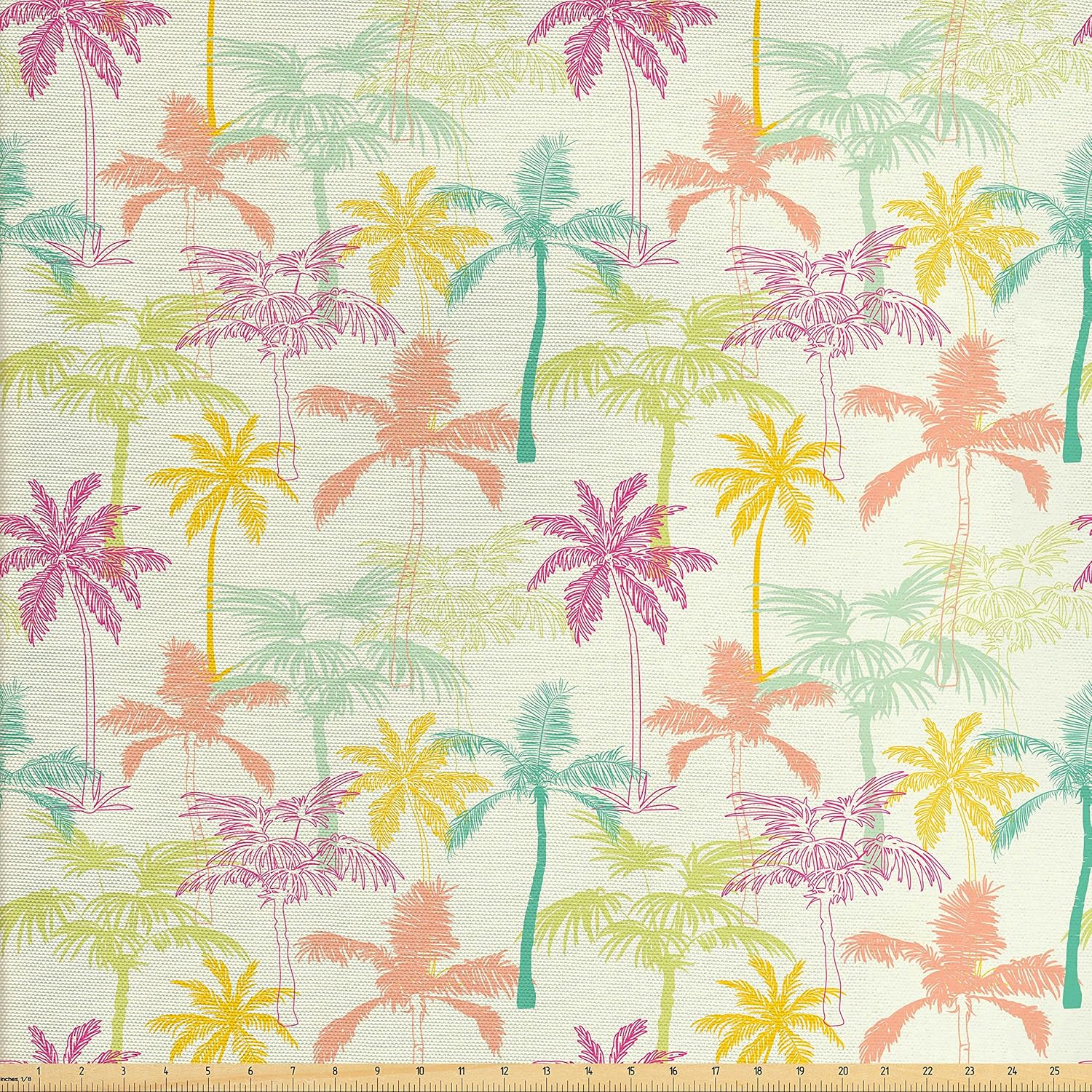 Amazon.com: Ambesonne Palm Tree Fabric by The Yard, California Beach ...