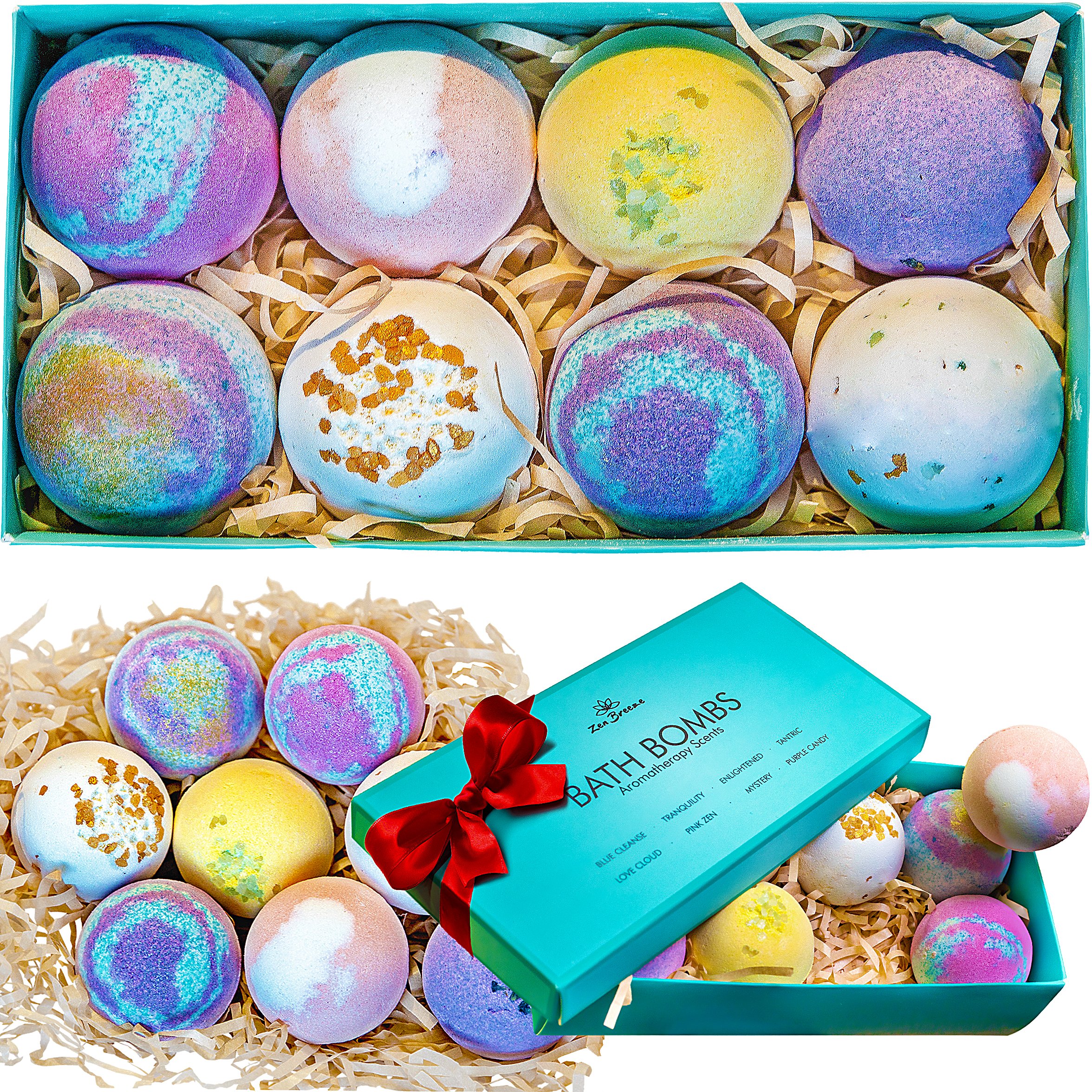 Healthandskingirl - Bath Bombs Gift Set - 8 Luxury All Vegan Bubble ...