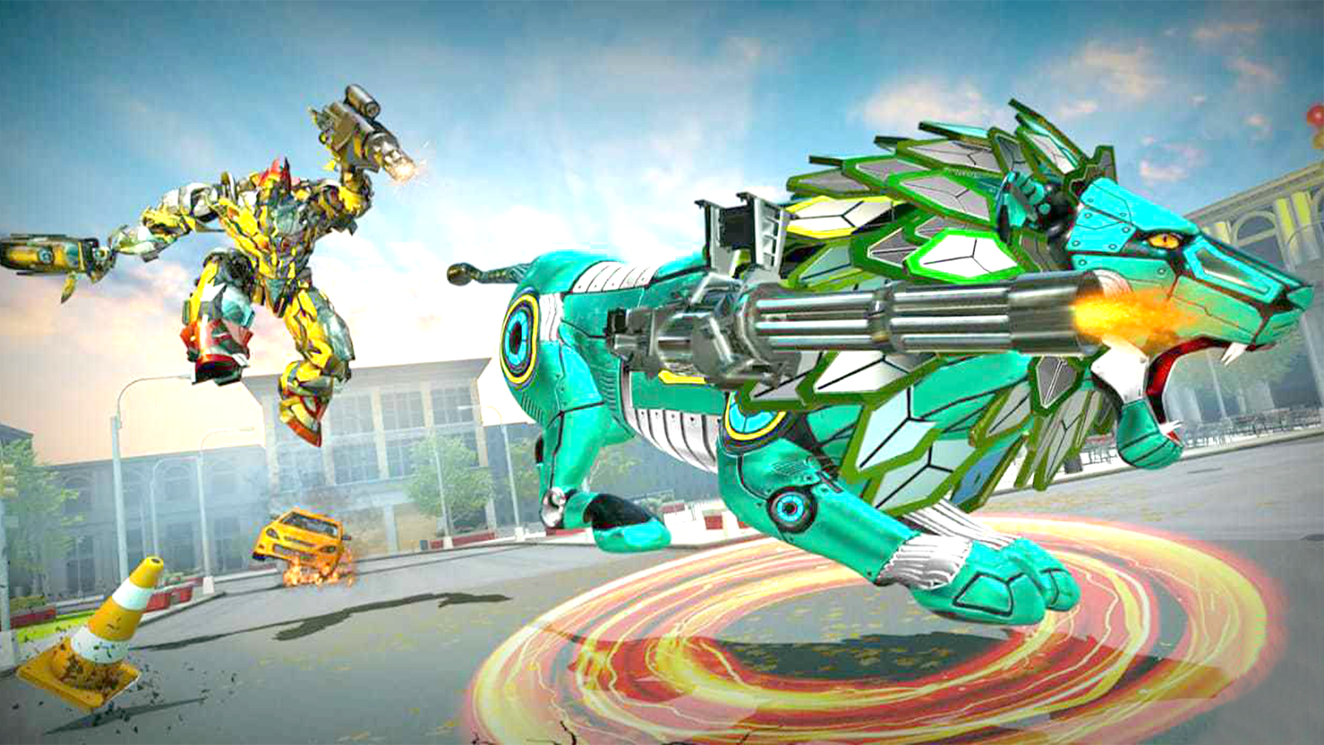 Furious Lion Robot Attack Simulator - Lion Robot Shooting 3D Games ...