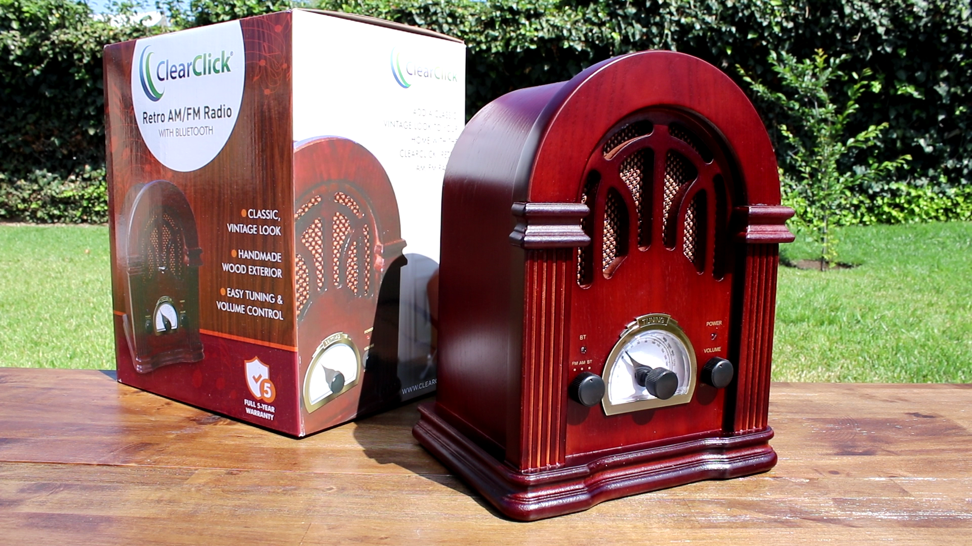 Watch ClearClick Vintage Style Retro AM FM Wooden Radio with Bluetooth ...