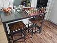 Amazon.com: VASAGLE Bar Table Set, Bar Table with 2 Bar Stools, Dining ...