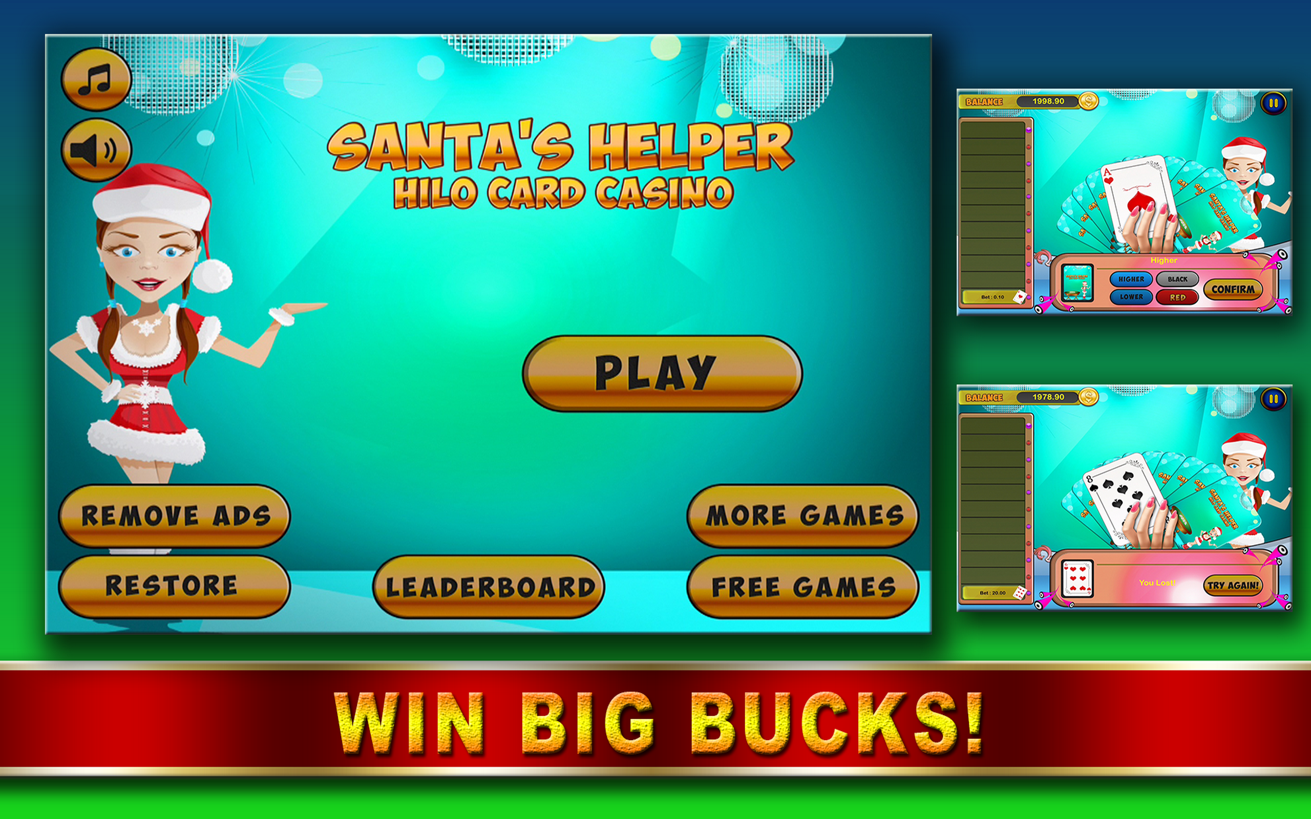 Santa's Helper Hi Lo Poker Casino Joy : Amazon.es: Apps y Juegos
