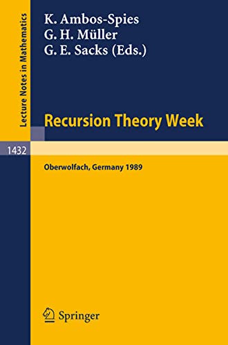 Details for: Recursion Theory Week Proceedings of a Conference held in Oberwolfach, FRG, March ...