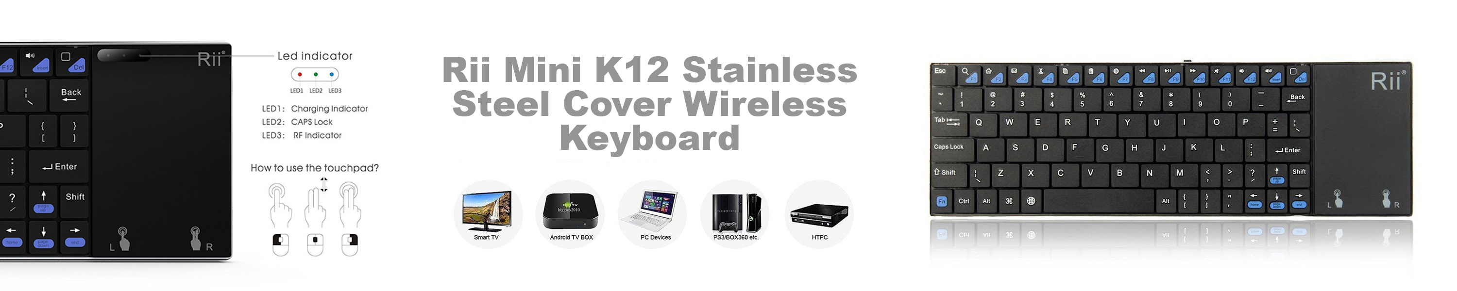 Amazon.com: Rii: Rii Mini K12 Wireless Keyboard