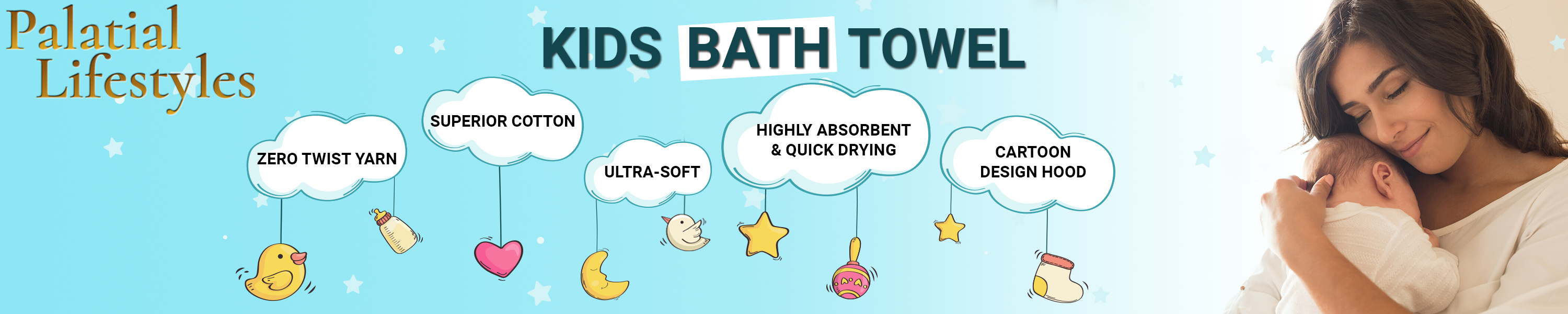Amazon.in: Palatial Lifestyles: Kids Bath Towel