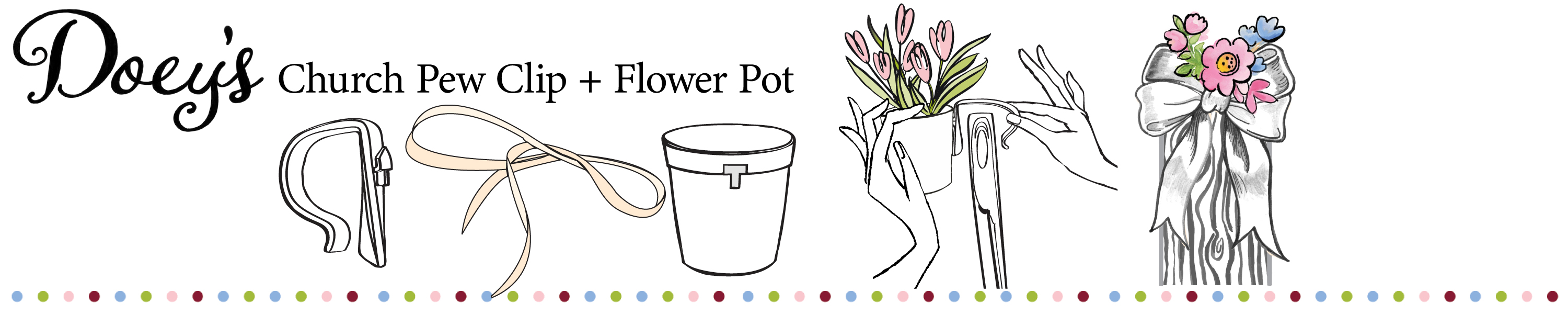Amazon.com: Doey's Pew Clips: pew clip + plastic flower pot