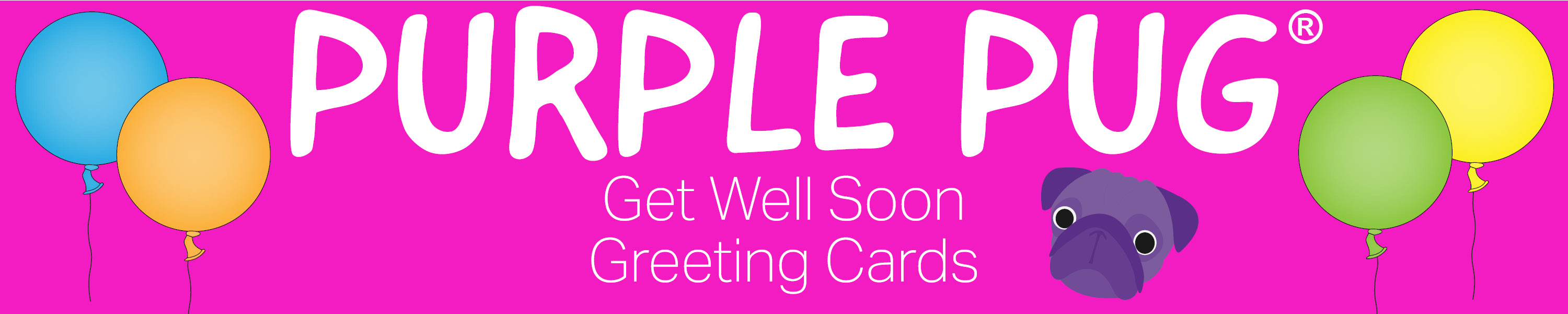 Amazon.co.uk: Purple Pug: Get Well Soon