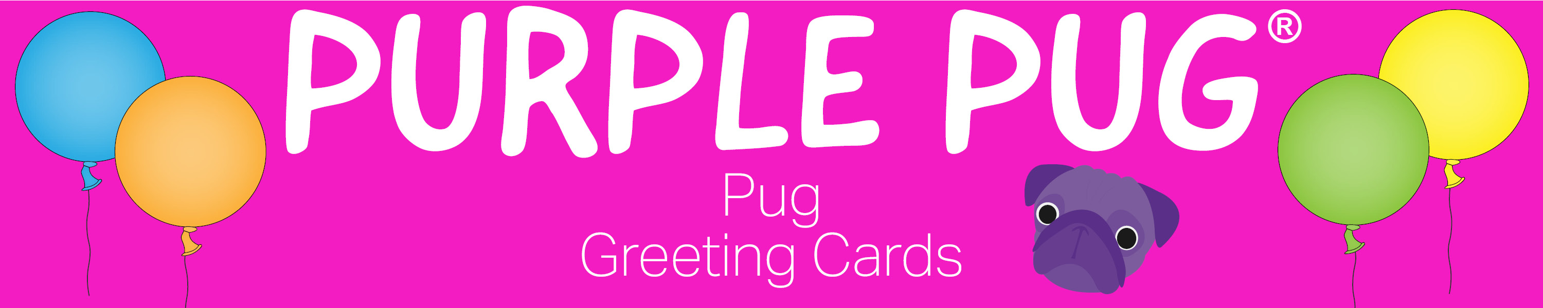 Amazon.co.uk: Purple Pug: Pug Themed Greeting Cards