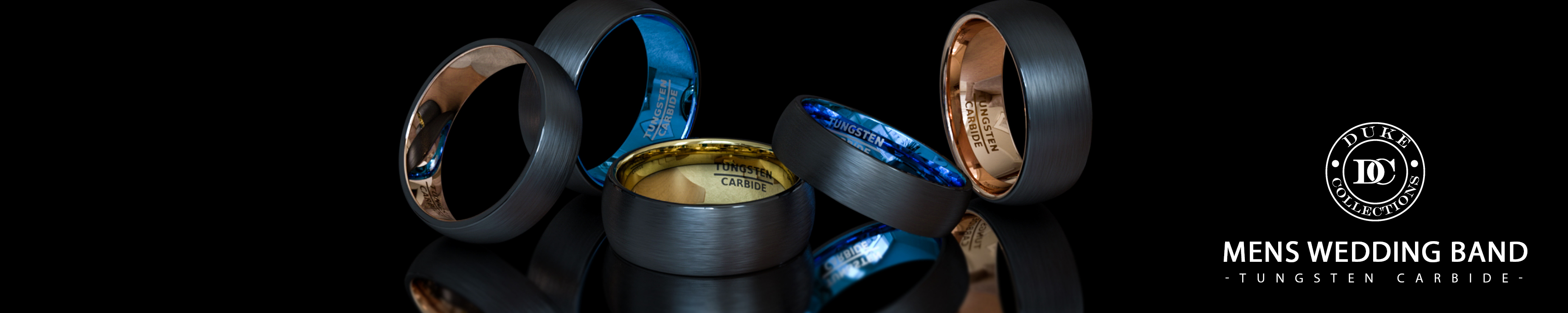 Amazon.com: Duke Collections: Black & Blue Tungsten Rings