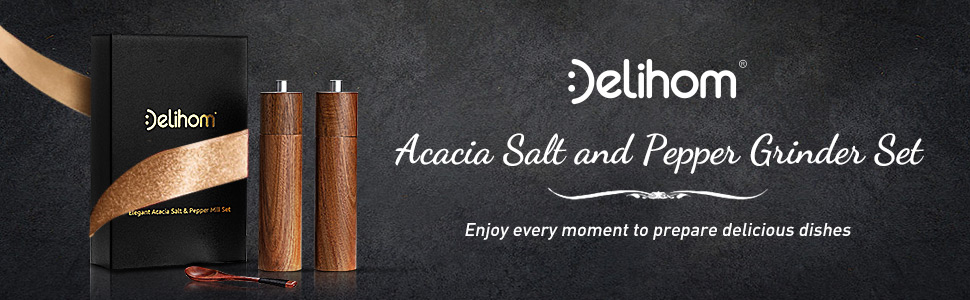 Amazon.com: Delihom: Salt and Pepper Grinder Set