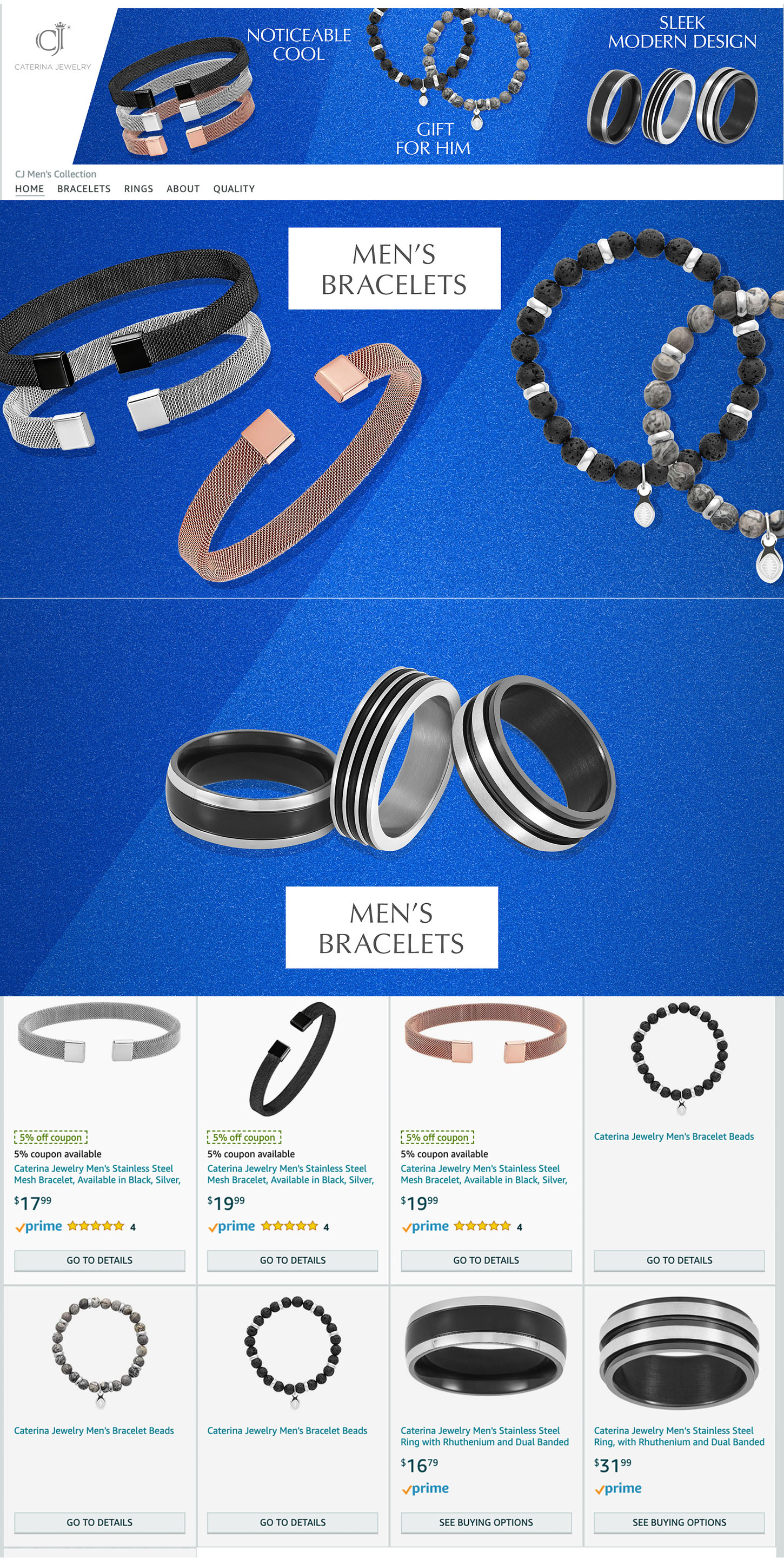 Amazon.com: CJ Men's Collection: Rings