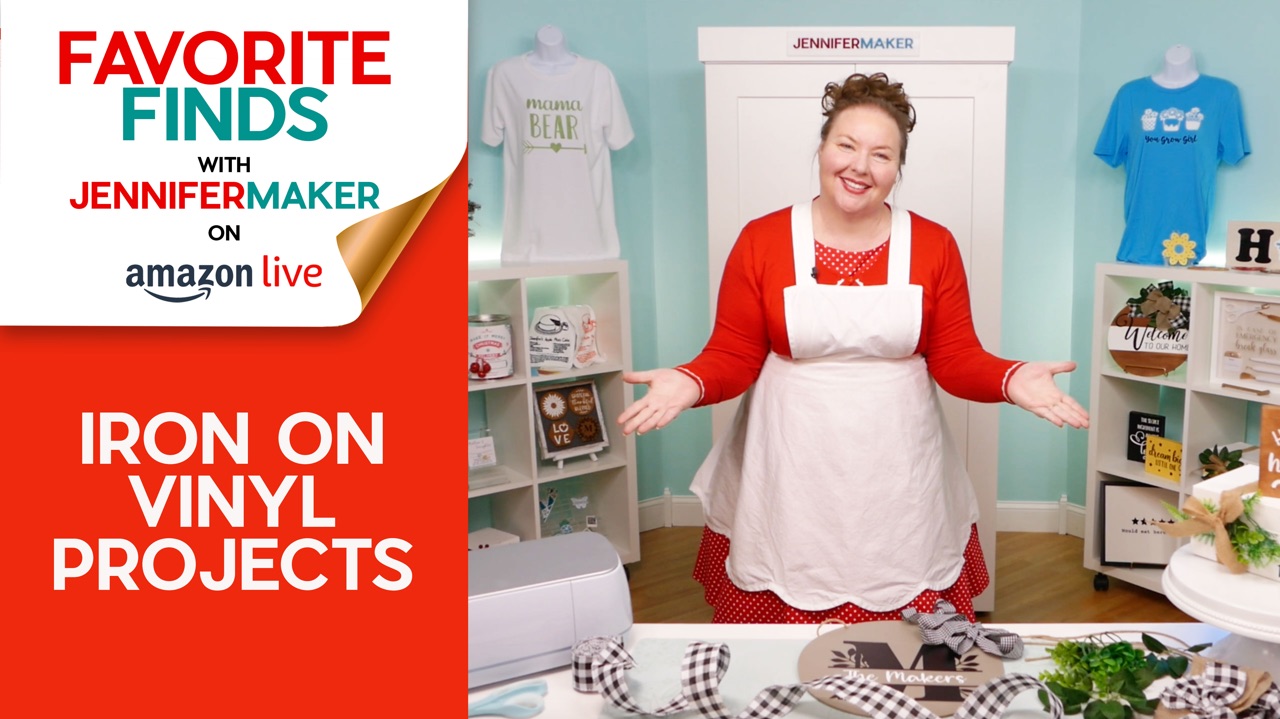 Watch Iron On Vinyl Projects with Jennifer Maker on Amazon Live