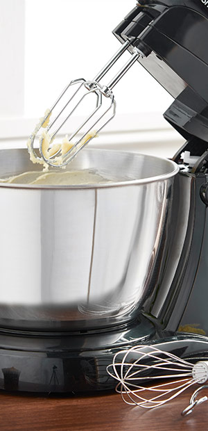 VonShef 2 in 1 Twin Hand and Stand Mixer, Black, 300W with 5 Speeds ...