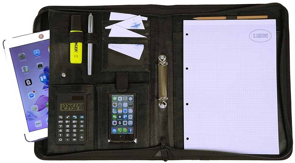 Schreibmappe K.DESIGNS A4 reines schwarz – Mappe ist aus hochwertigem ...