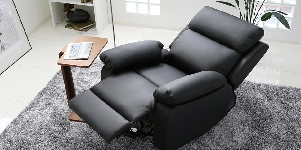 Amazon｜LOWYA （ロウヤ） 電動 リクライニングチェア リクライニングソファ フットレスト 一体型 1人掛け レザー ブラック おしゃれ 新生活｜ソファ・カウチ オンライン通販