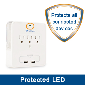 Amazon.com: Cable Matters 3-Outlet Wall Mount Surge Protector with USB ...