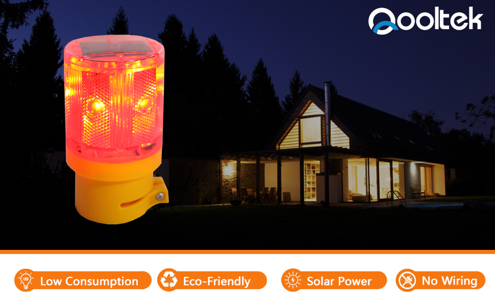 Amazon.com: Qooltek Solar Powered Emergency LED Strobe Warning Light ...