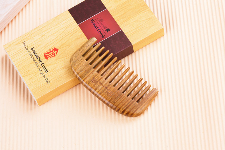 Amazon.com : Breezelike Hair and Beard Comb - No Static Sandalwood Natural Detangler Comb ...