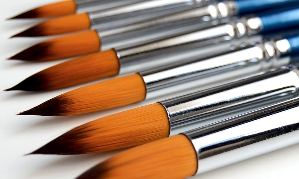 Amazon.com: The Art Chest Round Artist Paint Brushes for Acrylic ...