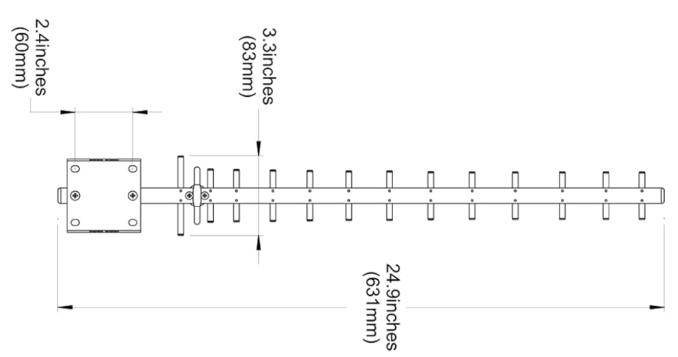 Amazon.com: Yagi WiFi Antenna 2.4GHz 15dBi H:30° V:25° Outdoor ...