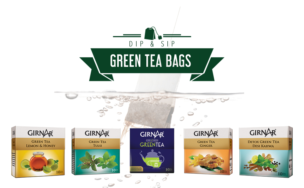 Amazon.com : Girnar Green Tea Bags with Lemon & Honey (36 Tea bags ...