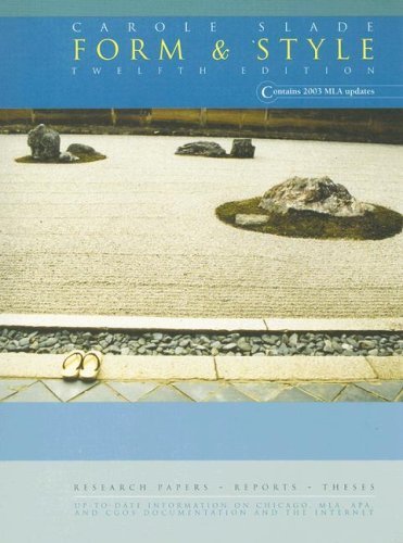 Form and Style: Research Papers, Reports, Theses by Carole Slade ...