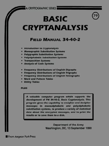 Basic Cryptanalysis, Field Manual 34-40-2 by U.S. Department of the Army | Goodreads