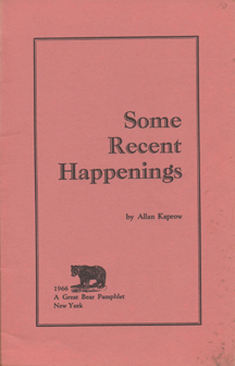 Some Recent Happenings by Allan Kaprow | Goodreads