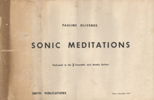 Sonic Meditations by Pauline Oliveros | Goodreads