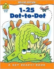 School Zone Numbers 1-25 Dot-to-Dots Workbook: 64 Pages, Preschool ...