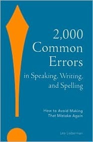 2,000 Common Errors in Speaking,Writing,and Spelling by Leo Lieberman ...