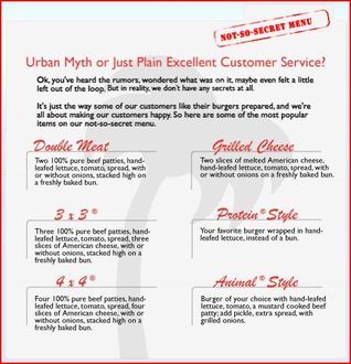 In N Out Not-So-Secret menu by In N Out | Goodreads