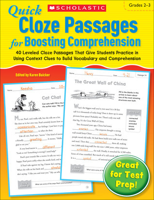 Quick Cloze Passages for Boosting Comprehension: Grades 2-3 by ...