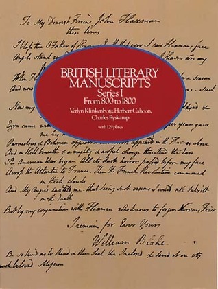 British Literary Manuscripts, Series I: From 800 to 1800 by Verlyn ...