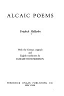 Alcaic Poems by Friedrich Hölderlin | Goodreads