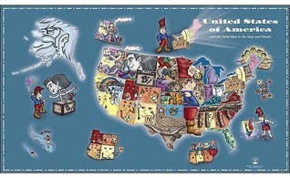 The Little Man In the Map - Wall Map: With Clues To Remember All 50 ...