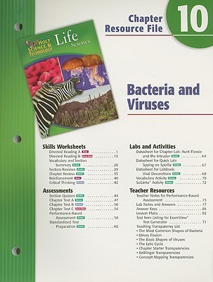 Holt Science & Technology Life Science Chapter 10 Resource File: Bacteria and Viruses by Holt ...