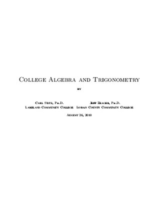 College Algebra and Trigonometry by Carl Stitz | Goodreads