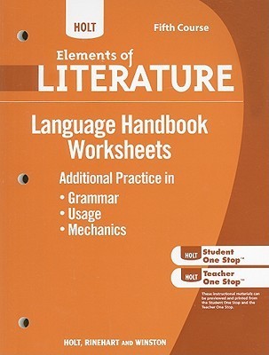 Holt Elements of Literature: Language Handbook Worksheets: Grammar, Usage, and Mechanics Fifth ...