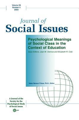 Psychological Meanings of Social Class in the Context of Education by ...