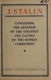 Concerning the Question of the Strategy and Tactics of the Russian ...